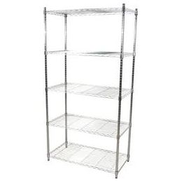 Ablageregal Inosign, grau (chromfarben), B:90cm H:177cm T:46cm, Metall, Regale