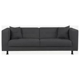 3-Sitzer Inosign "Bengo", grau (anthrazit), B:202cm H:68cm T:88cm, Sofas, mit Steppung im Sitz- und Rückenbereich, incl. Zierkissen
