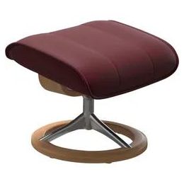 Fu&szlig;hocker stressless "Admiral", rot (bordeaux batick), B:55cm H:41cm T:39cm, Leder BATICK: BATICK ist ein leicht korrigiertes, durchgef&auml;rbtes und genarbtes M&ouml;belleder, bei dem die meisten Unebenheiten und Spuren in der Regel entfernt wurden., Hocker, Fu&szlig;hocker, mit Signature Base, Gestell Eiche