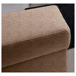 Hocker DOMO collection "Alisson", braun (braun, beige), B:59cm H:40cm T:59cm, Microfaser aus 100% Polyester;Softlux, das pflegeleichte Kunstleder aus 80% PVC, 18% Polyester und 2% Polyurethan;Luxus-Kunstleder;Strukturstoff aus 90% Polyester und 10% Polyacryl., Hocker, Polsterhocker