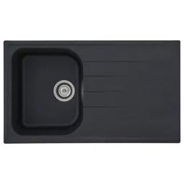 Einbauspüle respekta "ORLANDO86X50B", schwarz, B:86cm T:50cm, Verbundwerkstoff, Küchenspülen