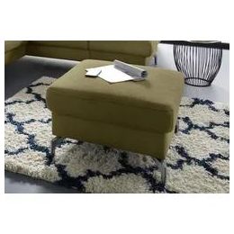 Sit & More Hocker SIT & MORE "Percy", grün, B:72 H:46 T:72, Hocker, Polsterhocker, Fußhöhe 15cm, wahlweise mit unterschiedlichen Fußfarben