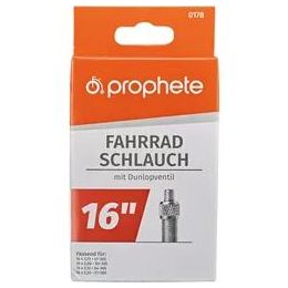 Fahrradschlauch Prophete "Fahrradschlauch", schwarz, Fahrradschl&auml;uche, 48mm, Dunlopventil (DV), 16 Zoll (40,64cm)