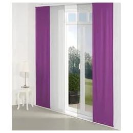 Schiebegardine WIRTH "Dim out" Gr. 4, lila, B:60cm H:245cm, Polyester, Gardinen, inkl. Beschwerungsstange