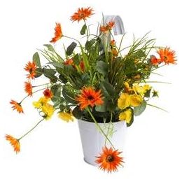 Kunstblume BOTANIC-HAUS "Sommerblumen", orange (orange, gelb), B:40cm H:42cm T:40cm Ø:40cm, Kunststoff, Kunstpflanzen