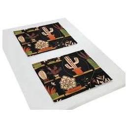 Platzset WIRTH "OAKHAM" Gr. 1, orange (schwarz, terrakotta), B:40cm L:35cm, Obermaterial: 100% Polyester, Platzsets