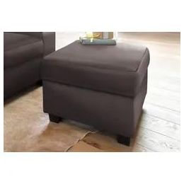 Hocker DOMO collection "Norma Top", braun (dunkelbraun), B:70cm H:42cm T:55cm, Kunstleder SOFTLUX, Microfaser-PRIMABELLE (100% Polyester), NaturLEDER in Sitz und Rücken. Korpus in passendem Kunstleder SOFTLUX bezogen, Struktur (90% Polyester, 10% Polyacryl), Mosel Struktur (100% Polyester), Hocker, Polsterhocker