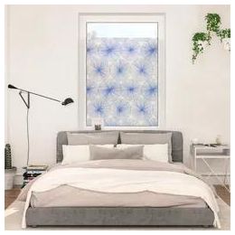 Fensterfolie LICHTBLICK ORIGINAL "Fensterfolie selbstklebend, Sichtschutz, Flower wheel - Blau", blau, B:100cm L:130cm, Polyvinylchlorid (PVC), Fensterfolien