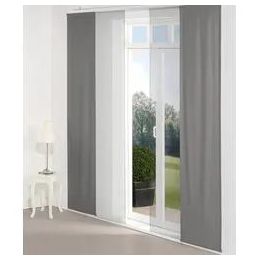 Schiebegardine WIRTH "Dim out" Gr. 1, grau, B:60cm H:145cm, Polyester, Gardinen, inkl. Beschwerungsstange