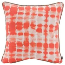 HOCK Dekokissen H.O.C.K. "Badu Batik Midnight Outdoor", orange (orange, gemustert), B:50cm H:10cm L:50cm, Polyacryl (dralon), Dekokissen_Sitzkissen_Kissenhüllen, mit Keder, Kissenhülle mit Füllung, 1 Stück