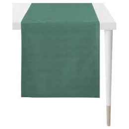 Tischläufer Apelt "2701 LOFT STYLE, Uni Rips", blau (petrol), B:44cm L:140cm, Baumwolle, Polyacryl, Polyester, Tischdecken