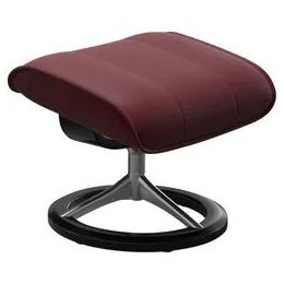 Fu&szlig;hocker stressless "Admiral", rot (bordeaux batick), B:55cm H:41cm T:39cm, Leder BATICK: BATICK ist ein leicht korrigiertes, durchgef&auml;rbtes und genarbtes M&ouml;belleder, bei dem die meisten Unebenheiten und Spuren in der Regel entfernt wurden., Hocker, Fu&szlig;hocker, mit Signature Base, Gestell Schwarz
