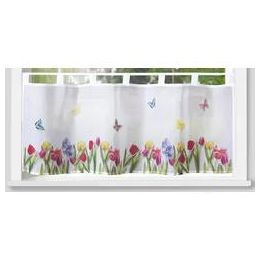 Weckbrodt-Gardinen Scheibengardine WECKBRODT "Yara" Gr. 1, bunt (multi), B:120cm H:45cm, Voile, Polyester, Gardinen, Bistro, Voile, bedruckt, halbtransparent, HxB 45x120cm, Gardine, Store