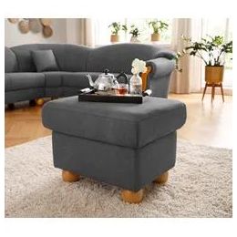 Hocker Home Affaire "Milano Vintage", grau (dunkelgrau), B:62cm H:45cm T:50cm, 100% Polyester, Hocker, Polsterhocker