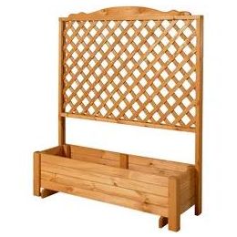 Spalier Promadino "Romantica", gelb (honigfarben), B:120cm H:140cm T:38cm, Holzwerkstoff, Rankhilfen, mit Pflanzkasten, BxTxH: 120x38x140 cm