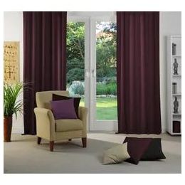 Vorhang WIRTH "Newbury" Gr. 2, lila (aubergine), B:130cm H:145cm, Jacquard, Baumwolle, Polyester, Gardinen