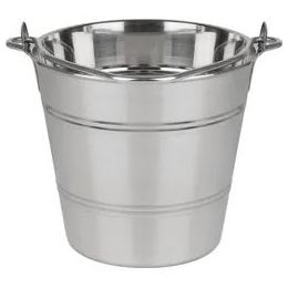 Wein- und Sektkühler GSW "Eimer", silber (silberfarben), H:20,5cm Ø:22cm, Edelstahl, Eiskübel, hochwertige Qualität, Edelstahl rostfrei, spülmaschinengeeignet