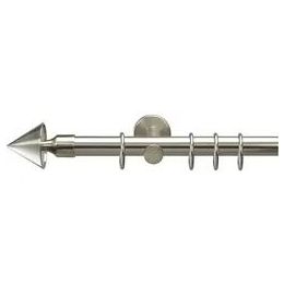Gardinenstange Liedeco "Kegel", silber (silberfarben), L:120cm Ø:20mm, Gardinenstangen