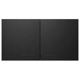 Hängeschrank Flex-Well "Capri", schwarz (schwarz, endgrain oak), B:100cm H:54,8cm T:32cm, Holzwerkstoff, Schränke, (B x H x T) 100 x 54,8 x 32 cm, individuell kombinierbar
