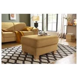 Polsterhocker Home Affaire "Dalia", gelb (senf), B:66 H:46 T:76, Luxus-Microfaser Florence (100% Polyester);Luxus-Microfaser weich (90% Polyester, 10% Polyamid);Webstoff (100% Polyester), Hocker, mit Stauraum, Federkern-Polsterung passend zur "Dalia"-Serie