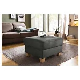 Polsterhocker Home Affaire "Dalia", grau (anthrazit), B:66 H:46 T:76, Luxus-Microfaser Florence (100% Polyester);Luxus-Microfaser weich (90% Polyester, 10% Polyamid);Webstoff (100% Polyester), Hocker, mit Stauraum, Federkern-Polsterung passend zur "Dalia"-Serie