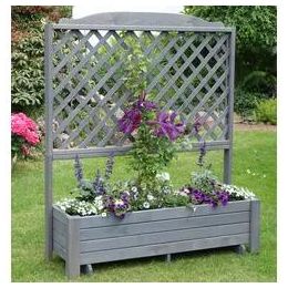Spalier Promadino "Romantica", grau, B:120cm H:140cm T:38cm, Holzwerkstoff, Rankhilfen, mit Pflanzkasten, BxTxH: 120x38x140 cm