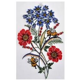 Fensterbild Stickereien Plauen "Fensterbild Blumen" Gr. 1, bunt, B:22cm H:31cm, Polyester, Fensterbilder, Echte Plauener Spitze