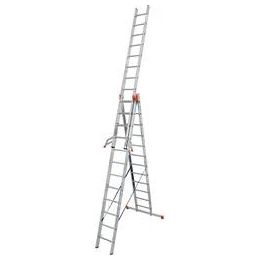 Vielzweckleiter Krause "Tribilo", grau (aluminiumfarben), B:48cm H:360cm L:360cm, Aluminium, Leitern, mit Leiternspitzen, 3x12 Sprossen