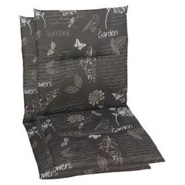 Sesselauflage GO-DE "Amalfi", grau, B:48cm H:4cm T:108cm, Baumwolle, Polyester, Polyurethan, Polsterauflagen, 108x48 cm