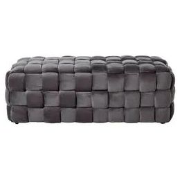 Hockerbank Jahnke "WEB ART L", silber (platingrau), B:118cm H:42,5cm T:50cm, Hocker, Hocker, Couchtisch, Beistelltisch gepolstert in edler Flechtoptik