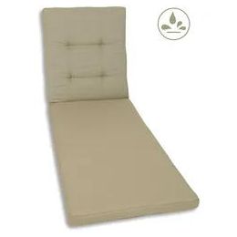 Liegenauflage GO-DE, beige, B:190cm H:7cm T:60cm, Bezug: 100% Polyester, Polsterauflagen, wasserabweisend