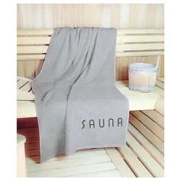 Saunatuch Kinzler "Wellness, Sauna - Größe 90/200 cm", grau (anthrazit), B:90cm L:200cm, Jacquard, Baumwolle, Handtücher, leichte Qualität, verschiedenen Designs, auch als 2er Set