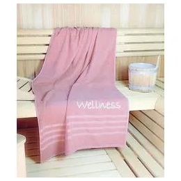 Saunatuch Kinzler "Wellness, Sauna - Größe 90/200 cm", rosa, B:90cm L:200cm, Jacquard, Baumwolle, Handtücher, leichte Qualität, verschiedenen Designs, auch als 2er Set