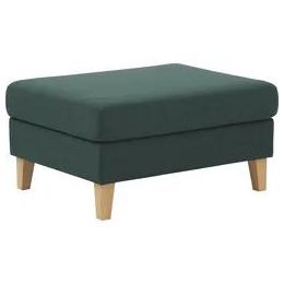 Hocker "Mailo", grün, B:88 H:45 T:69, ATLANTIC HOME COLLECTION, Hocker, Fußhocker, Maße (BxTxH): 88x69x45 cm, mit Massivholzfüßen