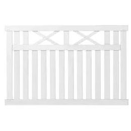 Gartenzaun Plus "Vinesse", weiß, H:96cm L:150cm, Massivholz, Stahl, Zaunelemente, Höhe: 96 cm, Gesamtlänge: 4,86 bis 23,94 m