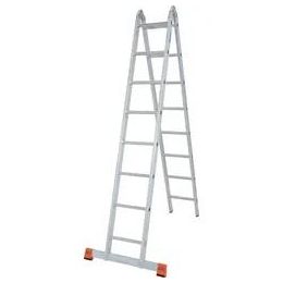 Gelenkleiter Krause "MONTO TriMatic", silber (silberfarben), B:37cm H:235cm, Aluminium, Leitern