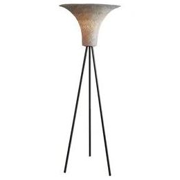 Salesfever Stehlampe "Alec", beige (natur, schwarz), 1, &Oslash; 55cm H: 152cm, 1 Stk., Leuchten, mit Farbverlauf im Lampenschirm, Stehlampe