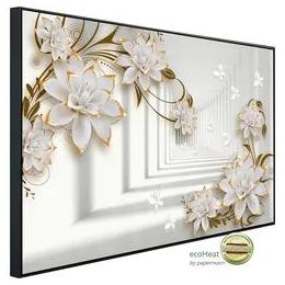 papermoon Infrarotheizung "Muster mit Blumen", bunt (kunstmotiv im aluminiumrahmen), B/H/T: 80 x 60 x 3, 450, Heizkörper, sehr angenehme Strahlungswärme