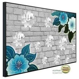 papermoon Infrarotheizung "Muster mit Blumen", bunt (kunstmotiv im aluminiumrahmen), B/H/T: 120 x 60 x 3, 750, Heizkörper, sehr angenehme Strahlungswärme