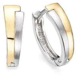 Paar Creolen Bruno Banani "Schmuck Geschenk Silber 925 Ohrschmuck Ohrringe", gold (silberfarben, gelbgoldfarben), Ohrringe, Damen, Silber 925 (Sterlingsilber)