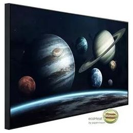 papermoon Infrarotheizung "Planeten", bunt (kunstmotiv im aluminiumrahmen), B/H/T: 120cm x 90cm x 3cm, 1.200 W, Heizkörper, sehr angenehme Strahlungswärme
