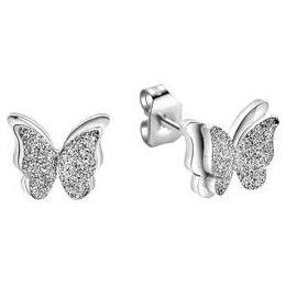 Paar Ohrstecker Firetti "Schmuck Geschenk Ohrschmuck Schmetterling", silber (edelstahlfarben), Ohrringe, Damen, Edelstahl