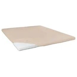 Spannbettlaken Primera "Elasthan-Feinjersey Topper", beige (düne), 1 Stk., Jersey-Elasthan, 140-160x200-220 10, Jersey-Elasthan, Obermaterial: 95% Baumwolle, 5% Elasthan, Bettlaken, Aus 95% gekämmter Baumwolle und 5% Elastan
