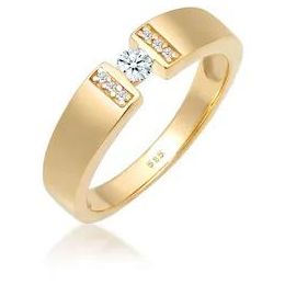 Verlobungsring Elli DIAMONDS "Diamant Weiß Brillantschliff (0.14 ct) 585 Gelbgold" Gr. 52, gold, Fingerringe, Damen, 52mm, 0.03 ct P1 = bei 10-facher Vergrößerung erkennbare Einschlüsse, Gelbgold 585, 5mm
