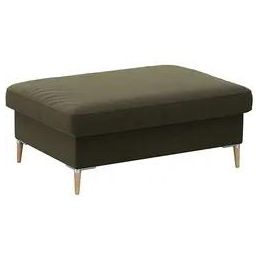Pouf FLEXLUX "Fiore", grün (moss grün), B:97cm H:34cm T:66cm, Aluminium, Holz teilmassiv, Poufs, Kaltschaum, Füße Alu+ Eiche