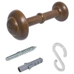 Raffhalter Liedeco, braun (eichefarben, rustikal), Materialmix, Raffhalter, Schalhalter 12 cm