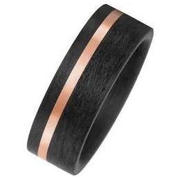 Fingerring Jobo Gr. 68, rosa (roségold 585), Fingerringe, Damen, 68, Roségold 585-Carbon, Rosu00e9gold 585, Carbon, Carbon und 585 Roségold matt Partnerring bicolor