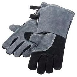Grillhandschuhe Gefu "BBQ", grau, B:16,5cm H:2,5cm L:41cm, Veloursleder, Topflappen, atmungsaktiv & komfortabel, Veloursleder
