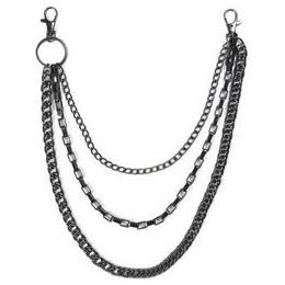 Hosenkette Firetti "mehrreihige Venezianer-/Gliederkettengliederung, Kreuz", grau (gunfarben), Hosenketten, Herren, Metall