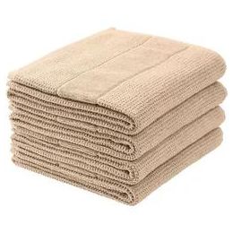Handtücher Schiesser "Turin aus 100% Baumwolle in dezenter Reiskornoptik", beige (sand), B:50cm L:100cm, Frottier, Frottier, Handtücher, MADE IN GREEN by OEKO-TEX